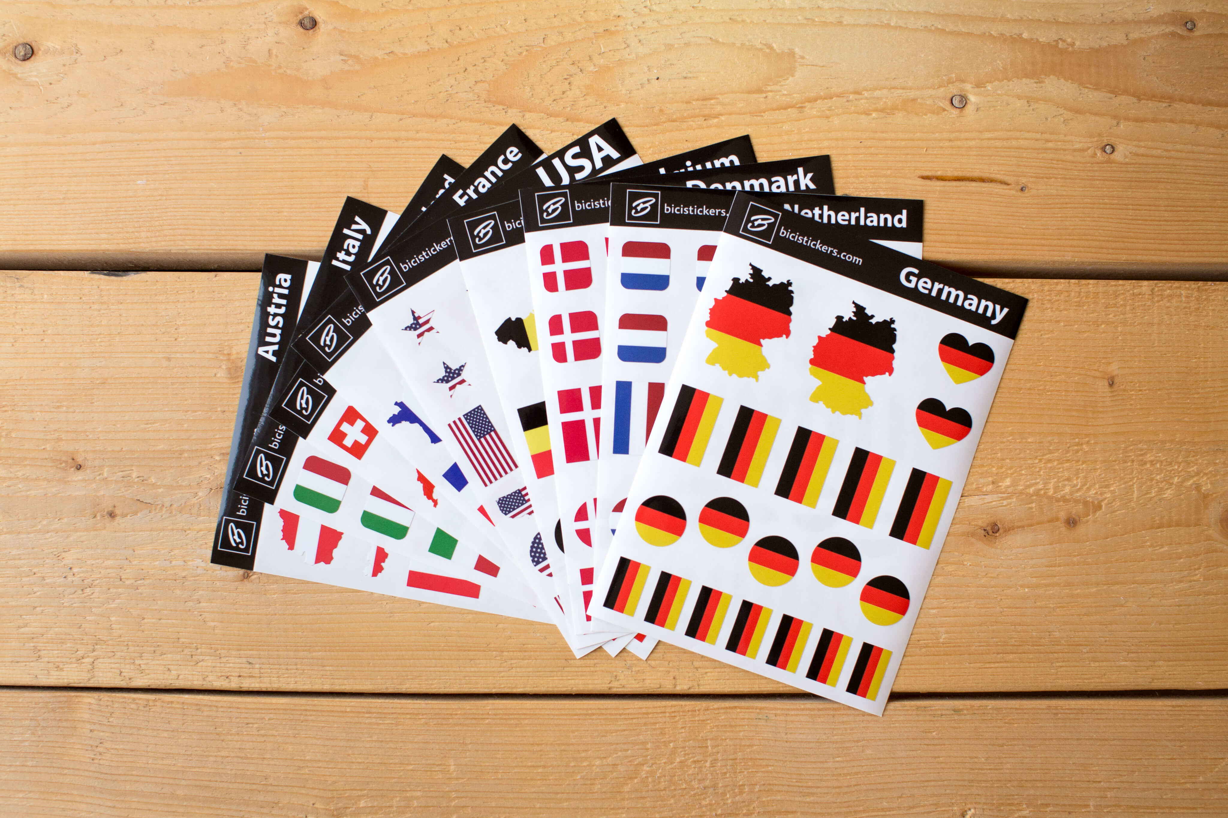 Bike Name Stickers with Country Flags - Customizable - bicistickers.com