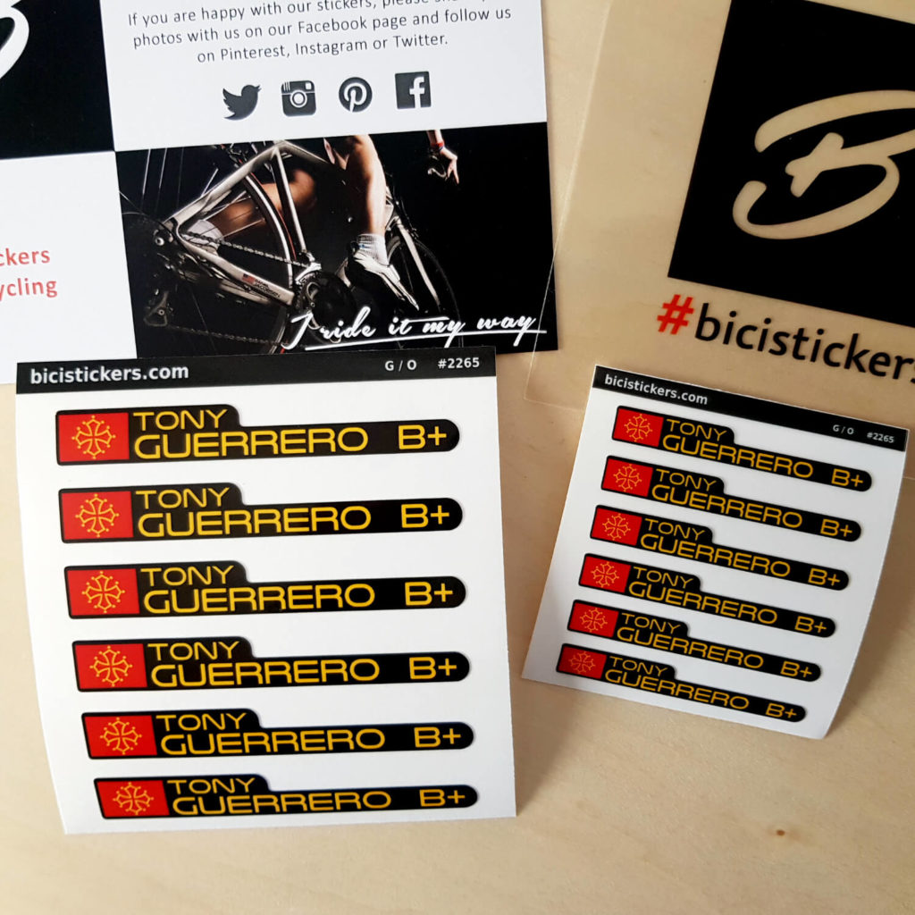 Envío gratuito en todo el mundo para las pegatinas de nombres de bicicletas - Bicistickers.com